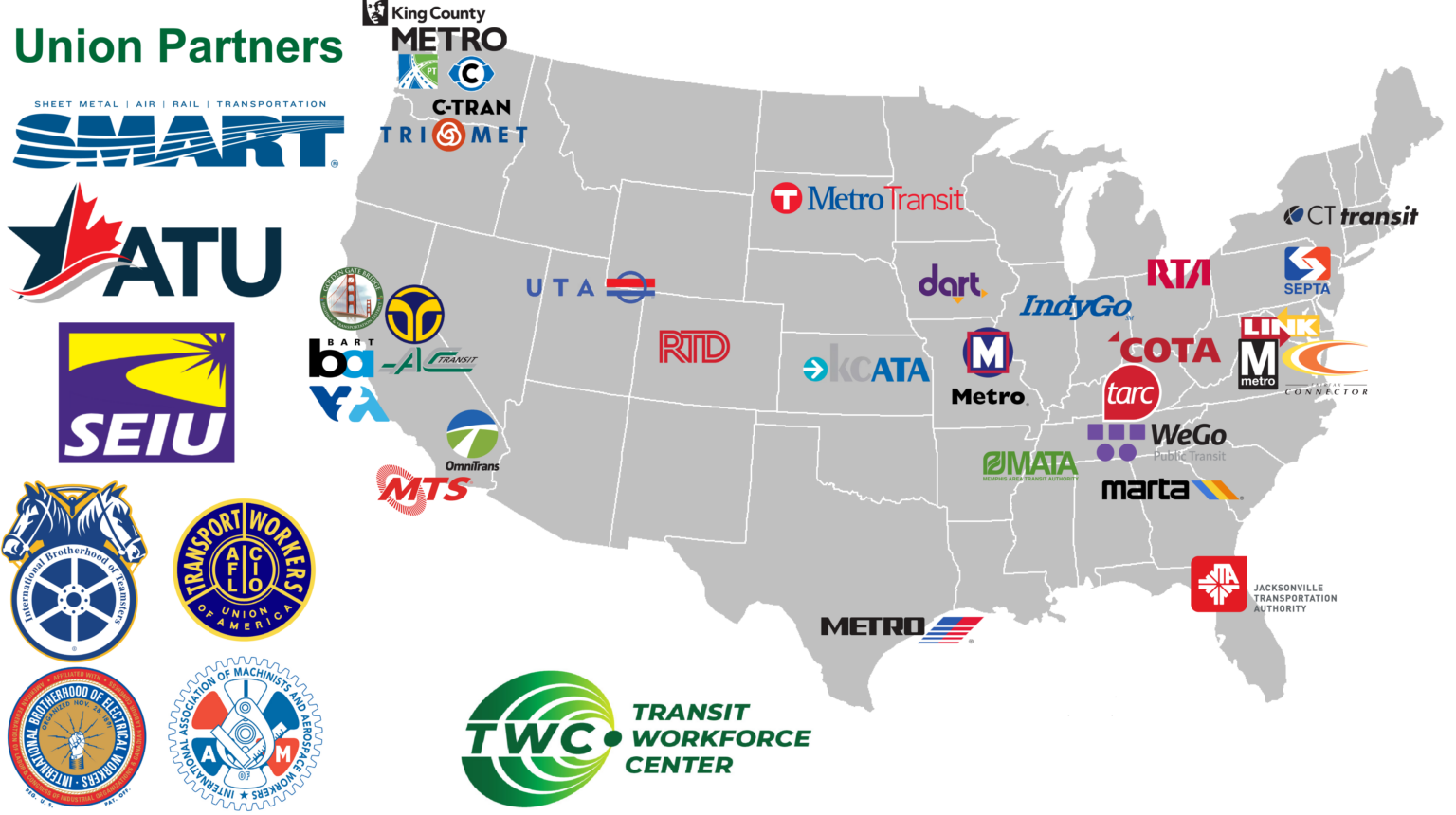 Map – Apprenticeship and Mentorship Programs - Transit Workforce Center